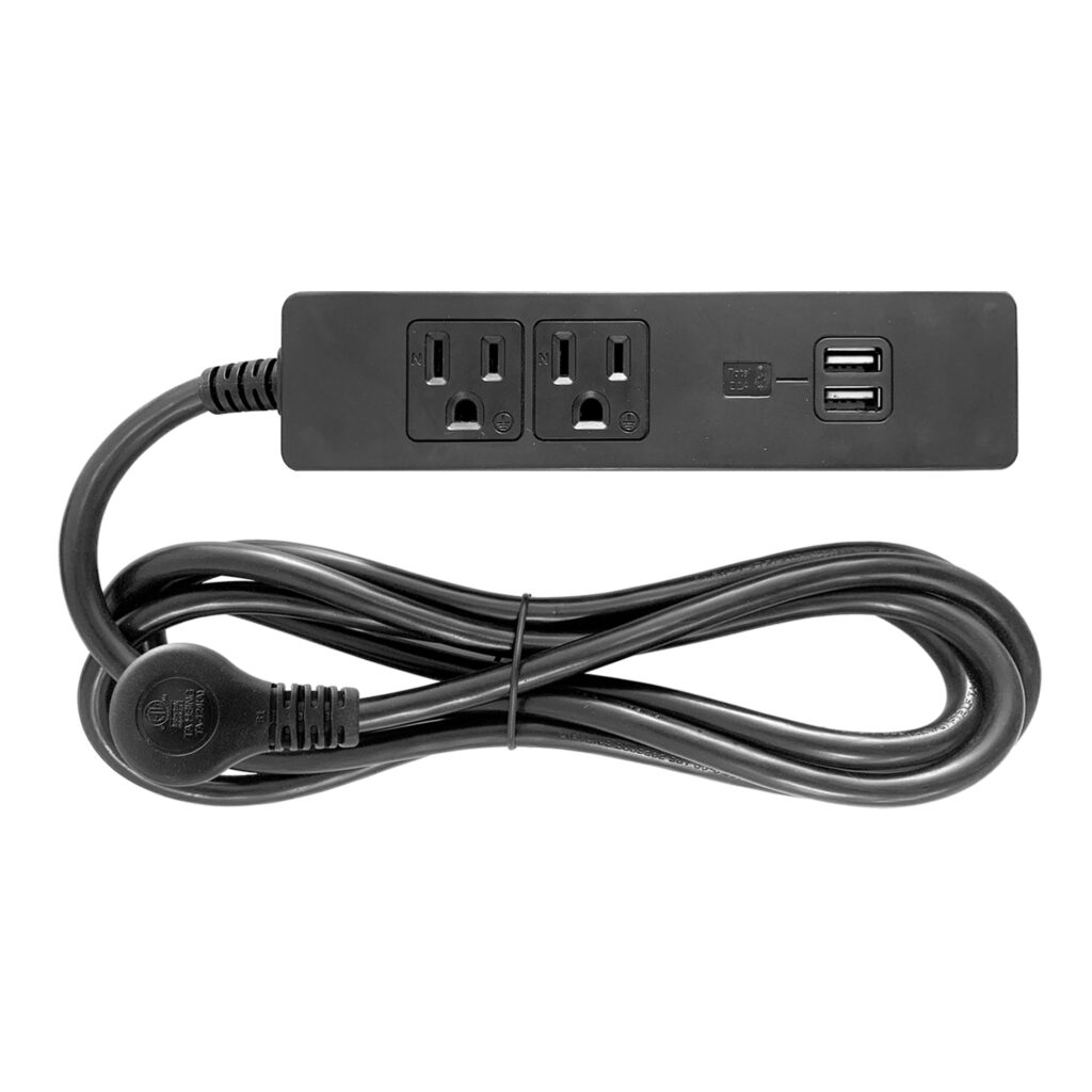 2 Outlet Power Bar with 2 USB - Shemoi